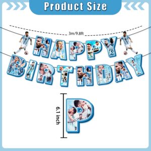 Soccer Themed Birthday Party Supplies, Soccer Birthday Party Decorations Includes Banner, Balloons, Cake Toppers, Football Party Favors Soccer Party Decorations for Kids Adults Birthday Party Favors