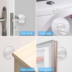 6PCS Clear Self Adhesive Rubber Door Knob Wall Shield Door Stopper, Silicone Cushion Guard for Door Handle Bumper, Wall Protection Solution Fridge Door Stopper and Stopper for Wall