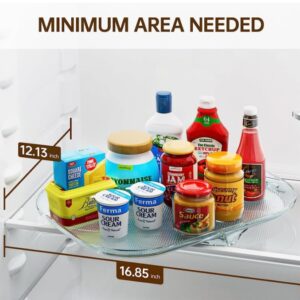 Square Lazy Susan Organizer for Refrigerator,Clear Rotating Lazy Susan Spice Organizer for Cabinet,Dining Table,Pantry,Countertop,Fridge,Kitchen (1pcs)