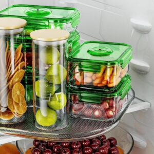 Square Lazy Susan Organizer for Refrigerator,Clear Rotating Lazy Susan Spice Organizer for Cabinet,Dining Table,Pantry,Countertop,Fridge,Kitchen (1pcs)