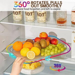 Square Lazy Susan Organizer for Refrigerator,Clear Rotating Lazy Susan Spice Organizer for Cabinet,Dining Table,Pantry,Countertop,Fridge,Kitchen (1pcs)