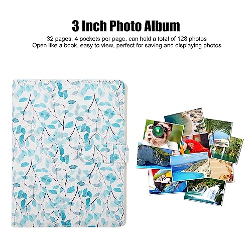 Mini Photo Album, 4x32 Card Album 128 Pockets PU Leather PVC with Large Capacity for Storage