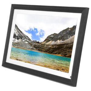 Electric Picture Frame, Digital Album Wood Shell HD IPS Panel for Bedroom (US Plug)