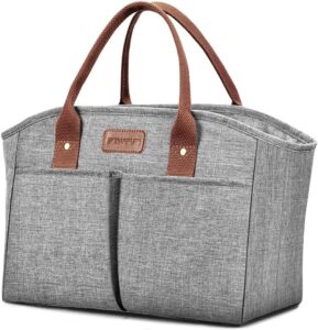 lunch bags for women insulated thermal lunch tote bag durable large lunch box container drinks holder for adults men work college picnic beach park, grey