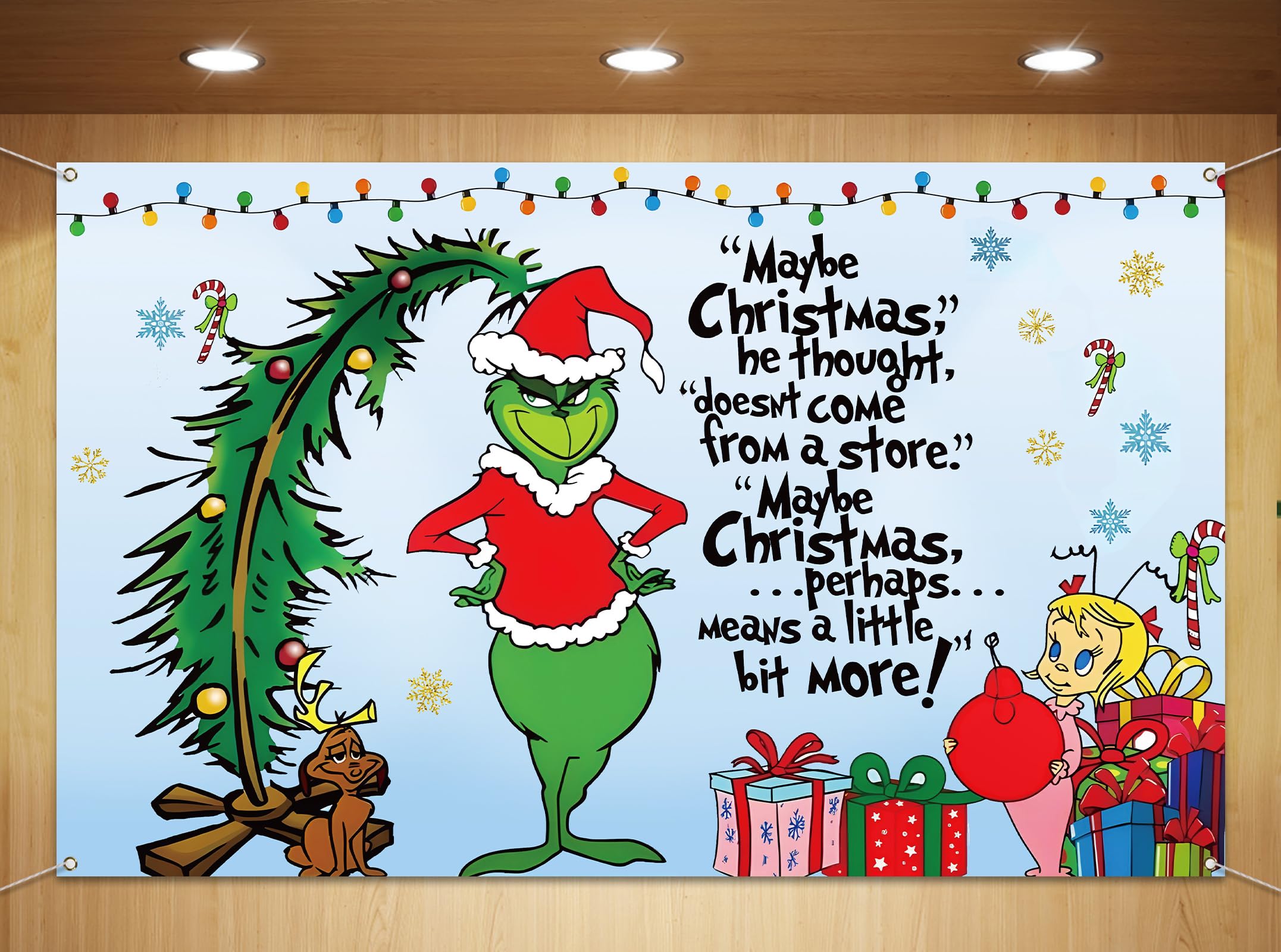 Sunwer Merry Grinchmas Photo Booth Backdrop Christmas Green Elf Winter Holiday Party Decor Xmas Indoor Outdoor Wall Hanging Background Decoration Supply (5.9×3.6ft)