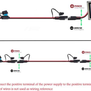 YETOR 10AWG SAE to XT60 Connector Extension Cable,with 15A Protection Fuse for Safety,SAE Plug XT60 Female Adapter Charger Solar Panel Cable for Solar Generator Portable Power Station(2FT)