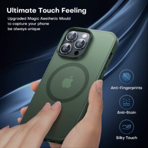 TAURI [5 in 1 Magnetic Case for iPhone 14 Pro Max [Military Grade Drop Protection] with 2X Screen Protector +2X Camera Lens Protector, Translucent Slim Fit Designed for Magsafe Case-Green