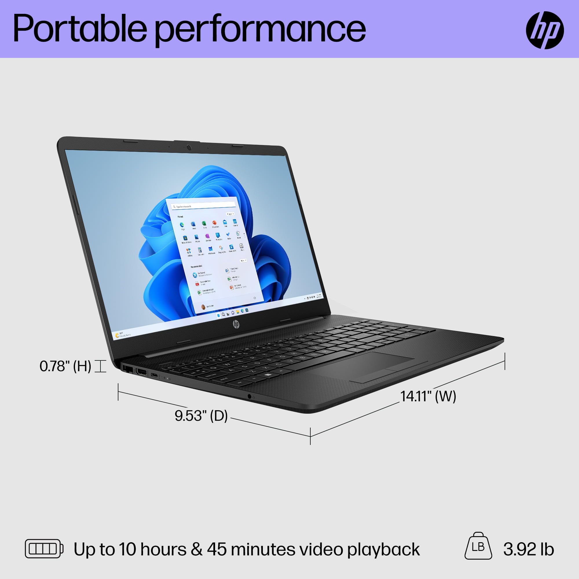 2023 Newest HP 15.6" Micro-Edge HD Laptop, Intel Pentium Silver N5030 Processor (4-core), 8GB RAM, 256GB SSD, Intel UHD Graphics, Wi-Fi, Bluetooth, Numeric Keypad, HD Camera, Windows 11 Home in S mode