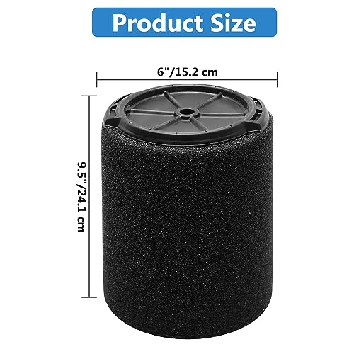 VF7000 Replacement Filter Foam Wet Application for Ridgid 5-20 Gallon Wet/Dry Vacuums 2 Pack