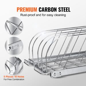 VEVOR Pan and Pot Rack, Expandable Pull Out Under Cabinet Organizer, Cookie Sheet Baking Pans tray Organization, Adjustable Wire Dividers, Steel Lid Holder for Kitchen Cabinet & Pantry Storage, 13.8"W