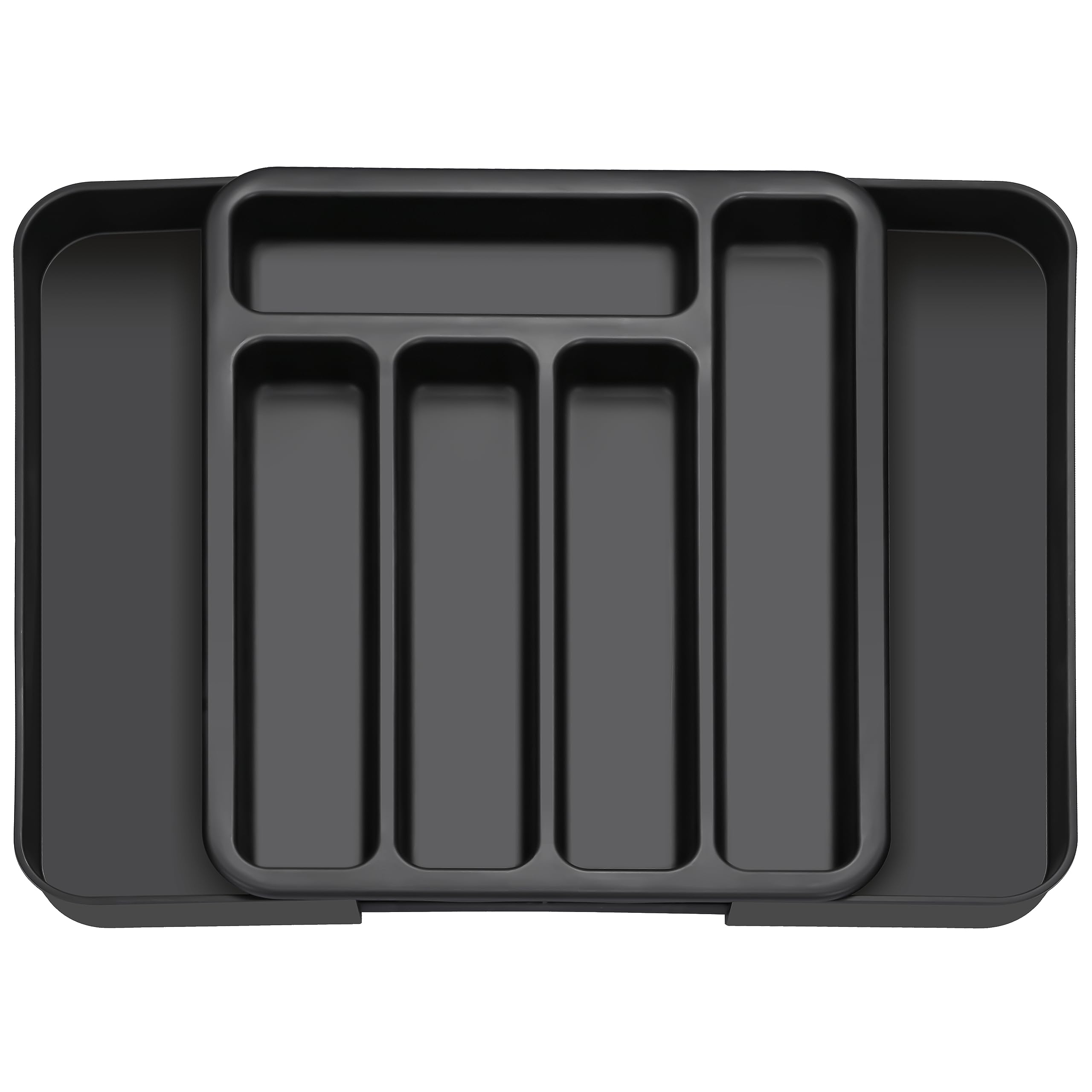 Gelply 1 PC Silverware Drawer Organizer, Expandable 7 Compartment Utensil Tray for Kitchen Drawers, Large Adjustable Flatware Organizer, Kitchen Organization for Forks Spoons Knives Storage - Black