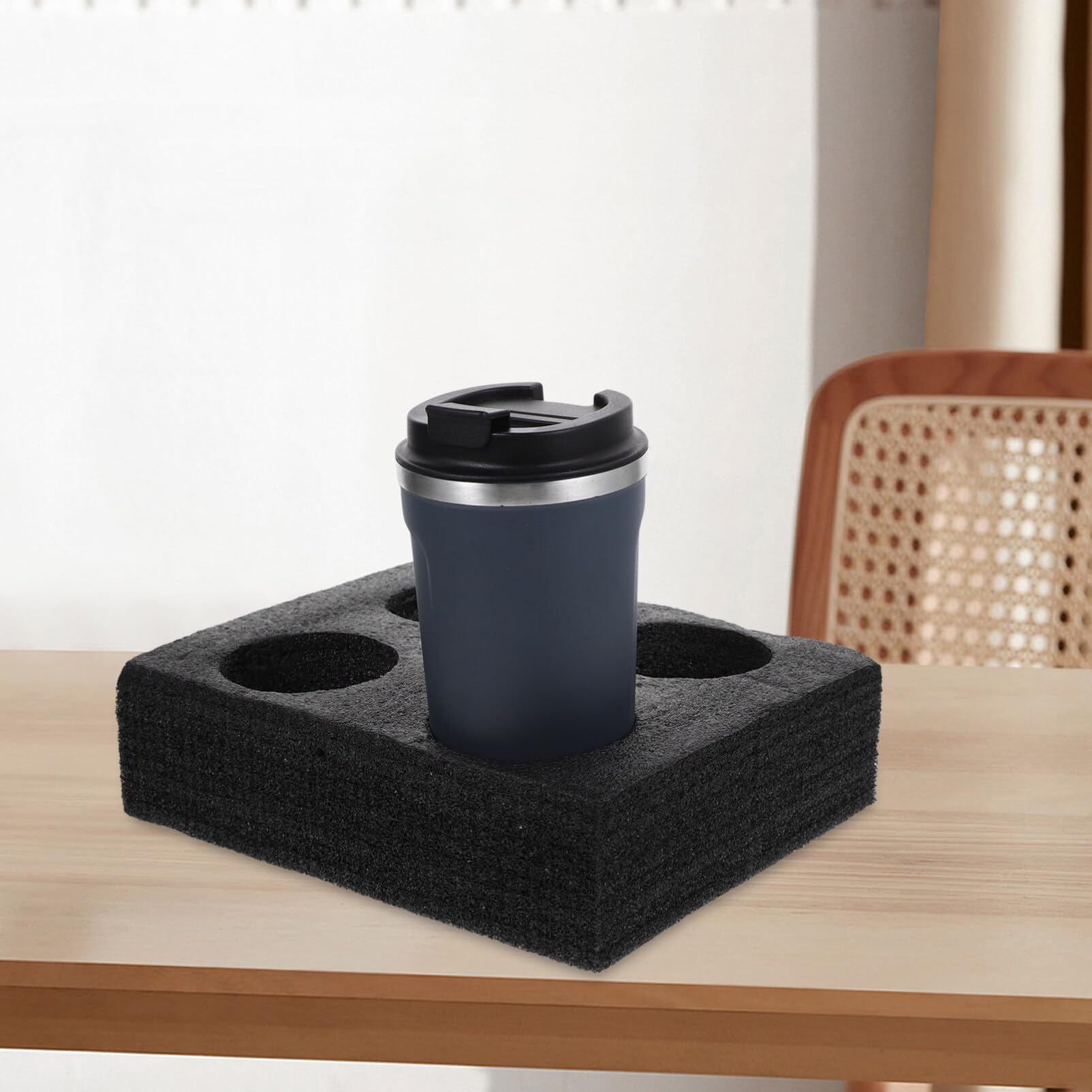 Holibanna Convenient Cup Holder Takeout Cup Trays Foam Cup Carrier 2PCS 4 Holes Cup Holder Beverage Packing Tools for Home Restaurant Camping Takeout Cup Tray