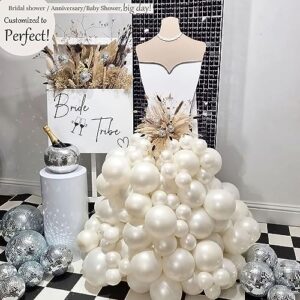 Kozee Pearl white Double-Stuffed Balloons different sizes 63pcs18/10/5 inch 2layer pearl white sand balloon Garland kit For bridge to be Wedding women Birthday baby shower anniversary decorations