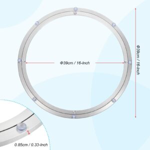 uxcell Aluminium Lazy Susan Turntable Bearing, 16 inch Round Rotating Bearing Turntable Base for Kitchen Dining Table（Base Only）