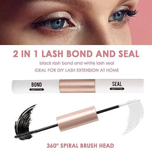 DIY Lash Extension Kit 120 Pcs Individual Lashes with Lash Bond and Seal Applicator Eyelash Extension Kit Wide Stem Cluster Lashes Reusable Cluster Eyelash Extensions 10-16mm C D Curl - V28