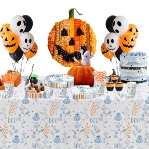 APOWBLS Halloween Baby Shower Decorations Tableware - A Little Boo Is Almost Due Baby Shower Decorations, Plates, Cups, Napkins, Tablecloth, Cutlery, Halloween Baby Shower Party Supplies | Serve 24