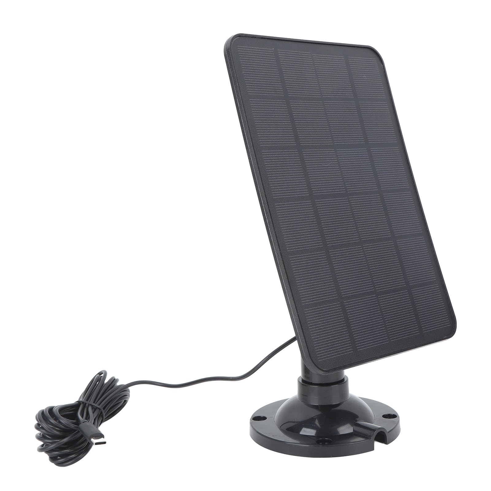 Solar Panel, High Temperature Resistant 10W 5V Type C Interface Solar Panel Charger Black for Surveillance Camera