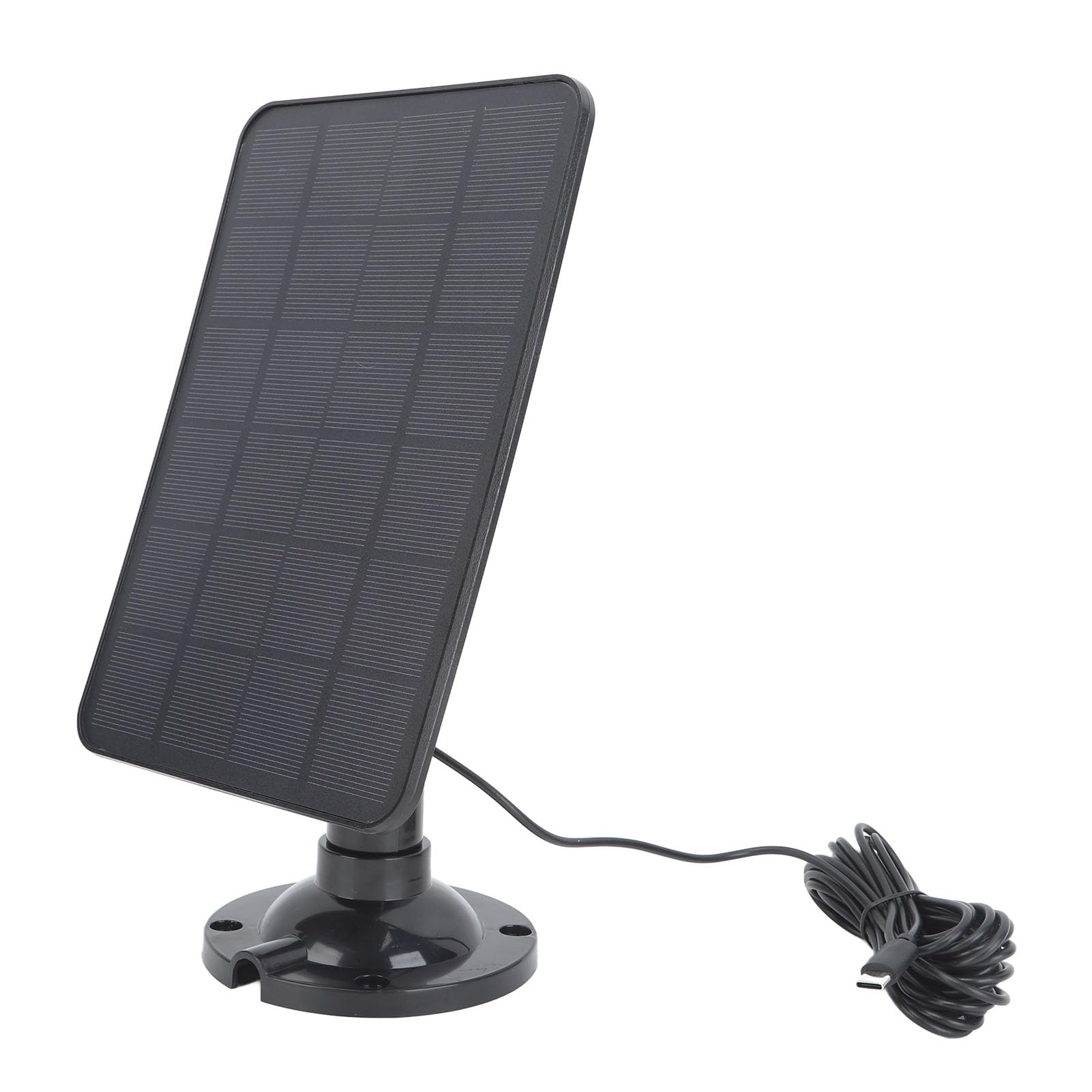 Solar Panel, High Temperature Resistant 10W 5V Type C Interface Solar Panel Charger Black for Surveillance Camera