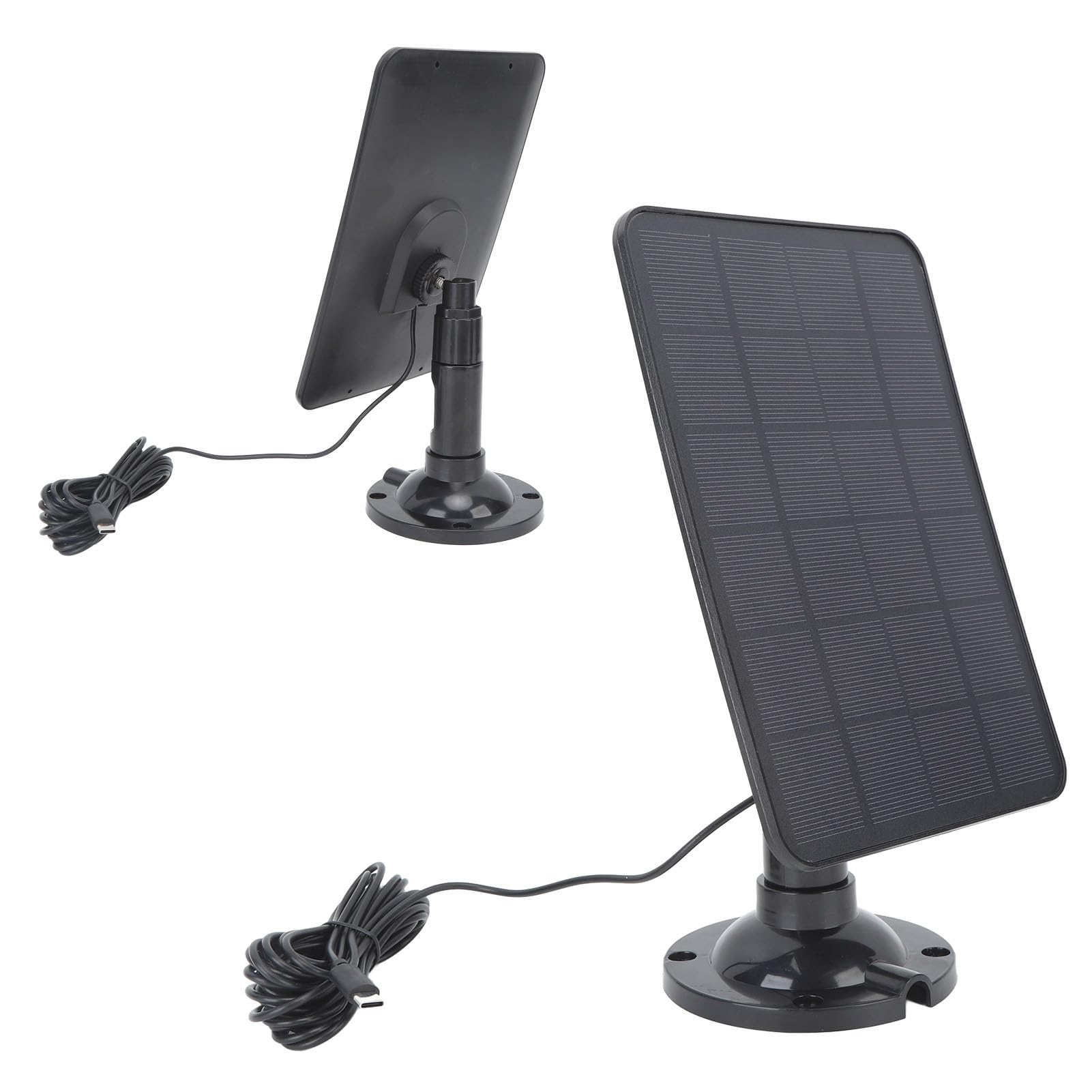 Solar Panel, High Temperature Resistant 10W 5V Type C Interface Solar Panel Charger Black for Surveillance Camera