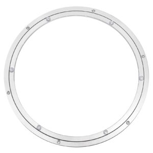 meccanixity aluminum lazy susan 16 inch turntable ring large bearing metal rotating turntable bearings swivel plate hardware for round dining-table showcase display stand services silver