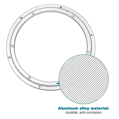 MECCANIXITY Aluminum Lazy Susan 18 Inch Muffler Turntable Ring Large Bearing Metal Rotating Turntable Bearings Swivel Plate Hardware for Round Dining-Table Showcase Display Stand Silver