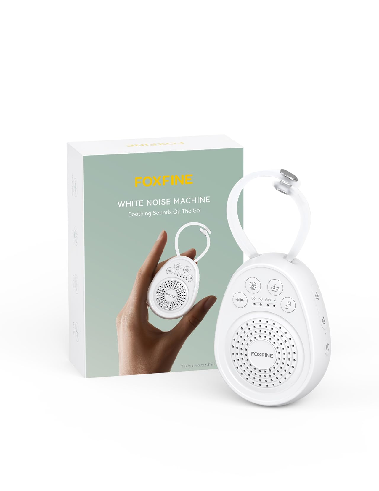 FOXFINE White Noise Machine, Portable Sound Machine with 30 Soothing Sounds, Travel Sound Machine for Sleep with Timer Child Lock, Noise Canceling for Home Office Privacy, Ideal for Baby Kids Adults