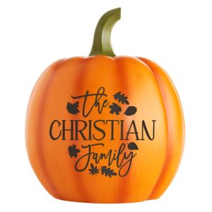 let’s make memories personalized light-up pumpkin-fall décor-indoor/outdoor-led lights-orange-l