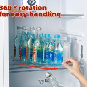 Lazy Susan Turntable Organizer - 15.67'' Clear Rectangular Fridge Organizer Storage, Lazy Susan for Refrigerator, Cabinet, Table, Pantry, Kitchen, Countertop