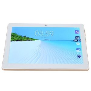 airshi office tablet, us plug 100‑240v 6gb ram 128gb rom hd tablet for travel (gold)