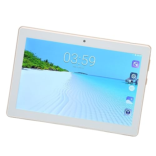 Airshi Office Tablet, US Plug 100‑240V 6GB RAM 128GB ROM HD Tablet for Travel (Gold)