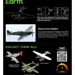 Metal Earth Supermarine Spitfire Color 3D Metal Model Kit Fascinations