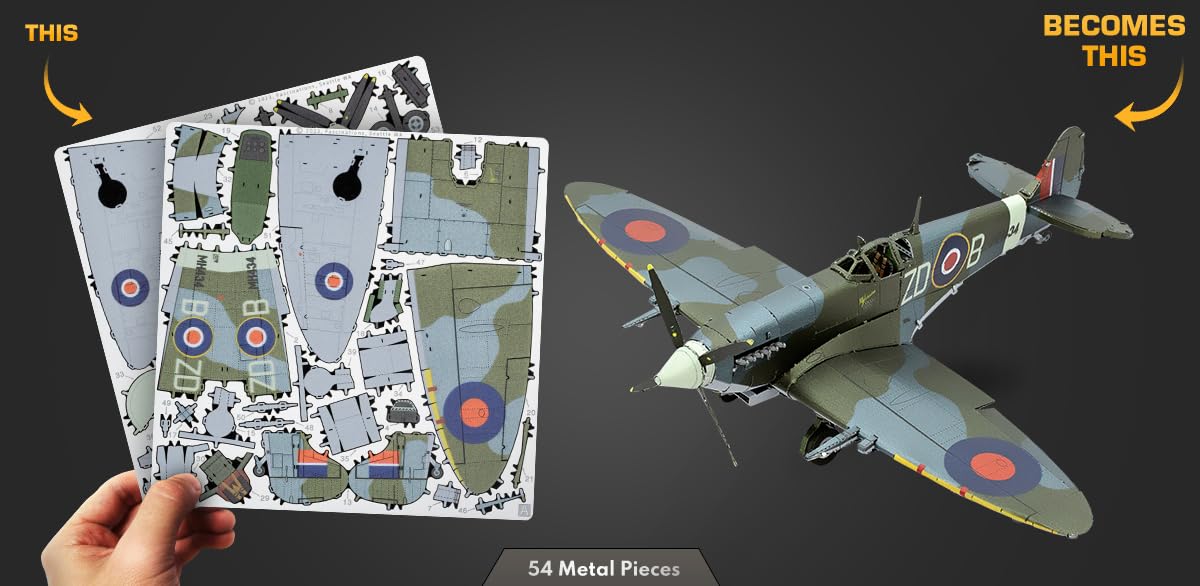 Metal Earth Supermarine Spitfire Color 3D Metal Model Kit Fascinations