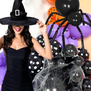 169pcs Halloween Balloon Garland Arch Kit, Halloween Party Decorations Supplies, Large Size Halloween Balloon Garland with Spider Balloon, Halloween Spider Web