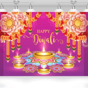 Diwali Backdrop Decorations for Home Large Happy Diwali Banner Diwali Backdrops for Wall Happy Diwali Backdrop for Indian Festival of Lights Party Decorations Background Decor