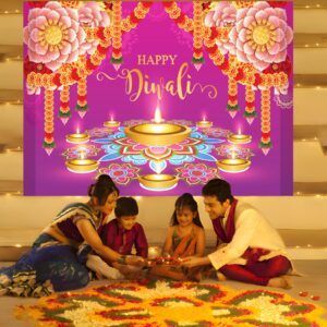 Diwali Backdrop Decorations for Home Large Happy Diwali Banner Diwali Backdrops for Wall Happy Diwali Backdrop for Indian Festival of Lights Party Decorations Background Decor