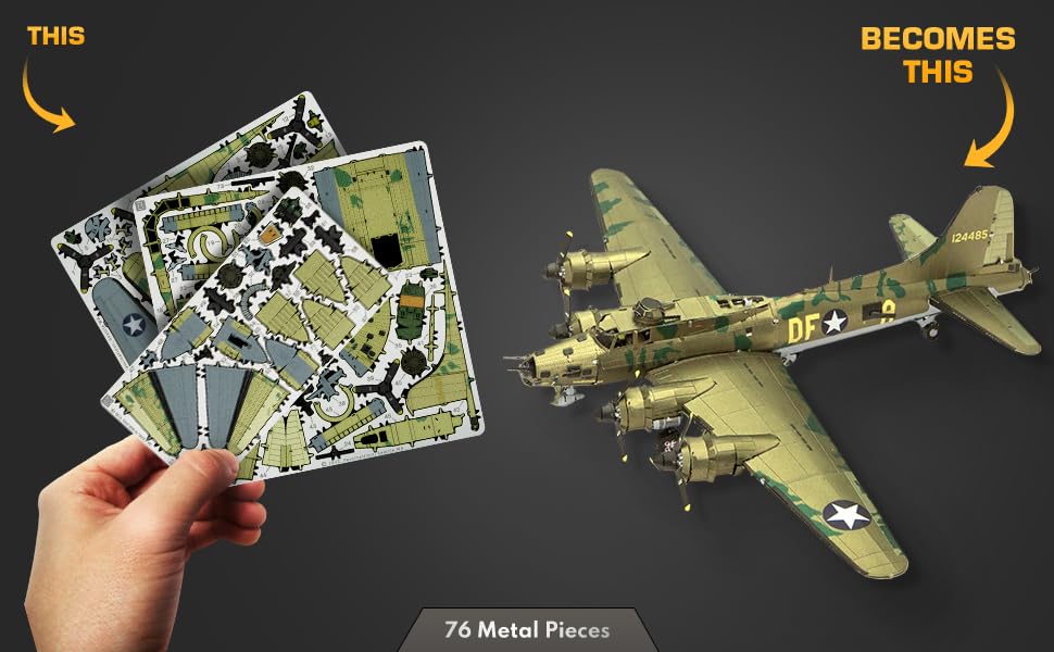 Metal Earth B-17 Flying Fortress Color 3D Metal Model Kit Fascinations