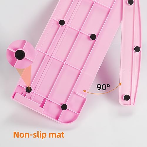 DORALEAF Paper Cutter, Portable Paper Slicer, Paper Trimmer Scrapbooking Tool with Automatic Safety Protection Side Ruler for Craft Paper (12 Inch, Pink)