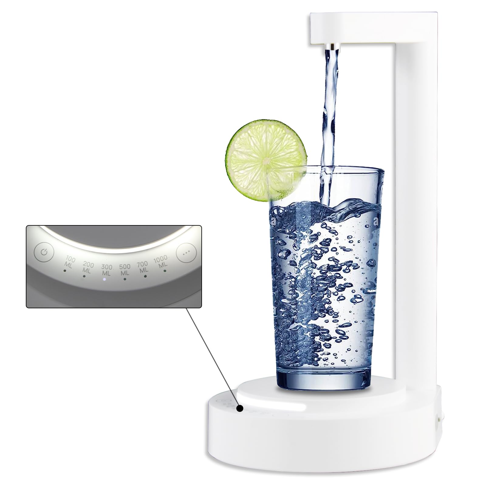 LED Bedside Water Dispenser,Desktop Water Bottle Dispenser,New Upgrade LED Light and Touch Buttons, Portable 5 Gallon Water Dispenser,with 7 Levels Pumping and Light,Suitable for Home, Office,