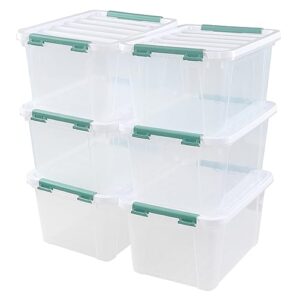 quickquick 20 quart plastic clear latching box, 6-pack clear storage box