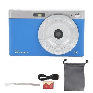 HD Digital Camera, Builtin Fill Light, 750mAh Rechargeable Battery, 16X Zoom Digital Camera, 2.88 Inch Screen, 50MP AntiShake Outdoor (Blue)