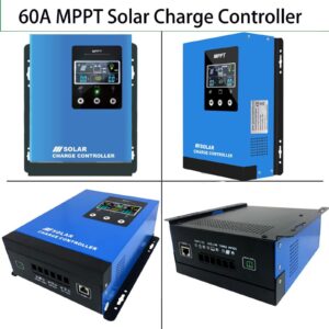 60A MPPT Solar Charge Controller 12V/24V/36V/48V Auto,Solar Charger Regulator Intelligent Regulator Support Wide Range of Batteries