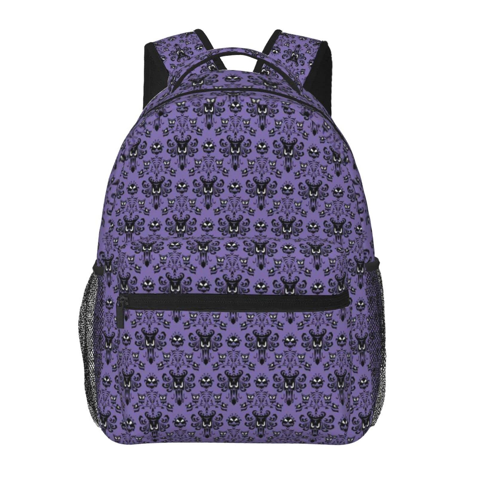 BONDIJ Haunted Mansion Unisex Large Backpack Lightweight Canvas Bag Cute Travel Backpacks