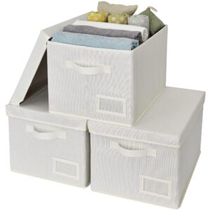 GRANNY SAYS Bundle of 4-Pack Cube Storage Bins & 3-Pack Rectangle Storage Bins with Lids