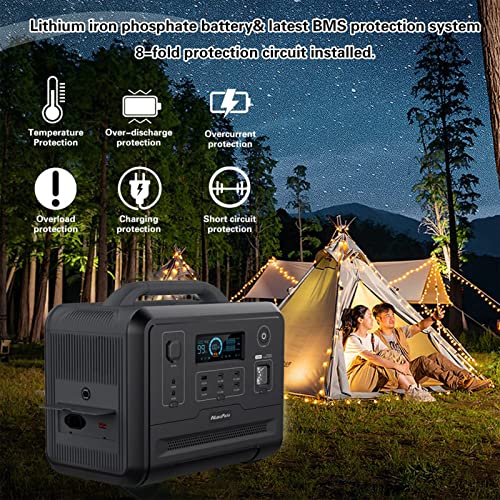 Nuevopacks 1200W Portable Power Station 960wh Solar Generators For Home Use Solar Generator Fast Charge LiFePO4 Powerstation Electric Generator for Home Battery Backup Outdoor Camping