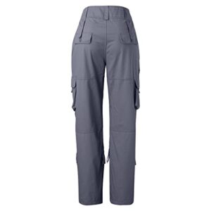 Cargo Pants Womens Cargo Pants with Pockets Outdoor Casual Ripstop Camo Construction Work Pants, W2-dark Gray, X-Large