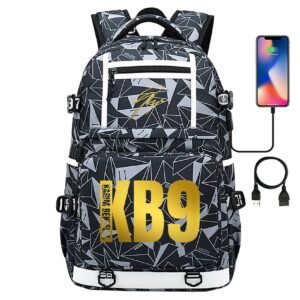 UMocan Karim Benzema Casual Daypack with USB Charger Port-Lightweight Canvas Bookbag Multifunction Knapsack for Teen