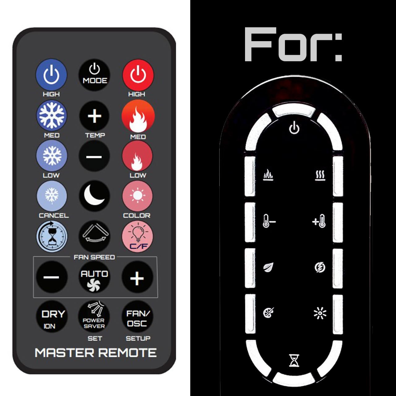 Replacement Substute Remote for Dimplex Fireplaces