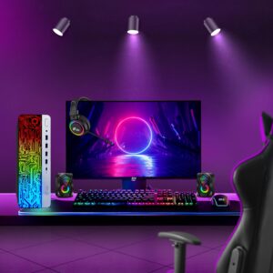 BTO RGB Gaming Desktop PC Bundle - Intel Core i7 6th Gen, 16GB DDR4 Ram, 512GB SSD, Radeon RX - 550 4GB GDDR5, New 22 Inch Monitor – Prebuilt Computer for PC Gaming - Windows 10 Pro (Renewed)