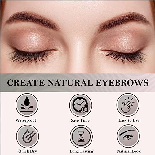 Eyebrow Stamp Stencil Kit, 24pc Eyebrow Shaping Stencils, Long-lasting Eyebrow Brow Definer, Perfect Make-up Reusable Kit (Medium Brown)