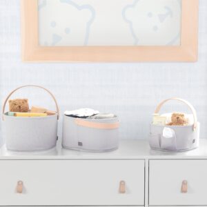 Delta Children GAP babyGap 3-Pack Nested Fabric Storage Bins with Handles, Grey